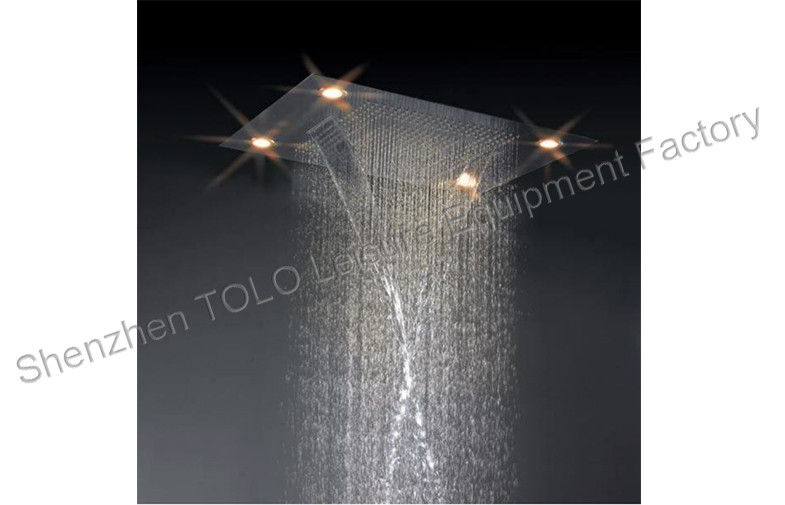 Large Ceiling Rain Showers Heads , Colorful Led Light Rainfall Shower Head